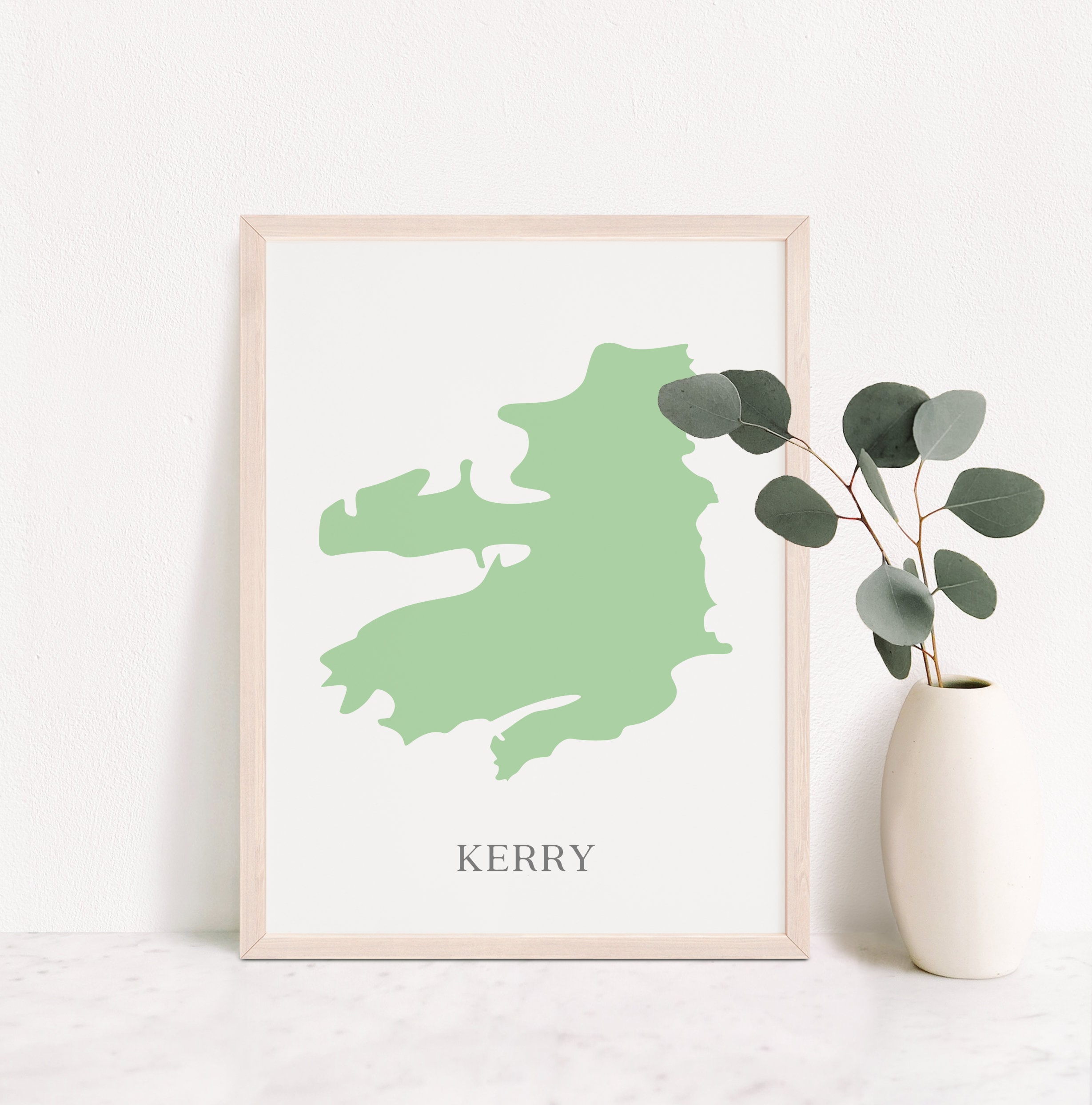 County Kerry Map, Kerry Art Print, Map of Kerry Poster, Irish Wall Art ...