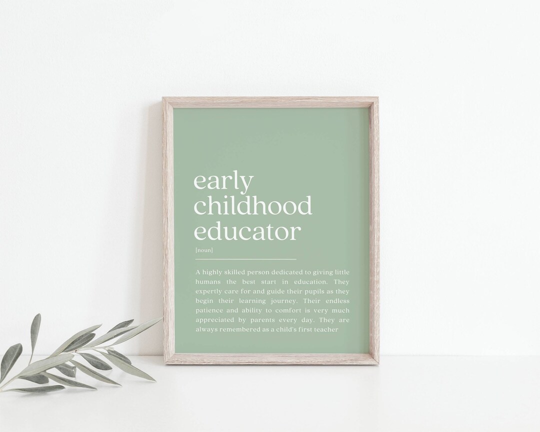 Early Childhood Educator Definition Print, Teacher Gift (digital ...