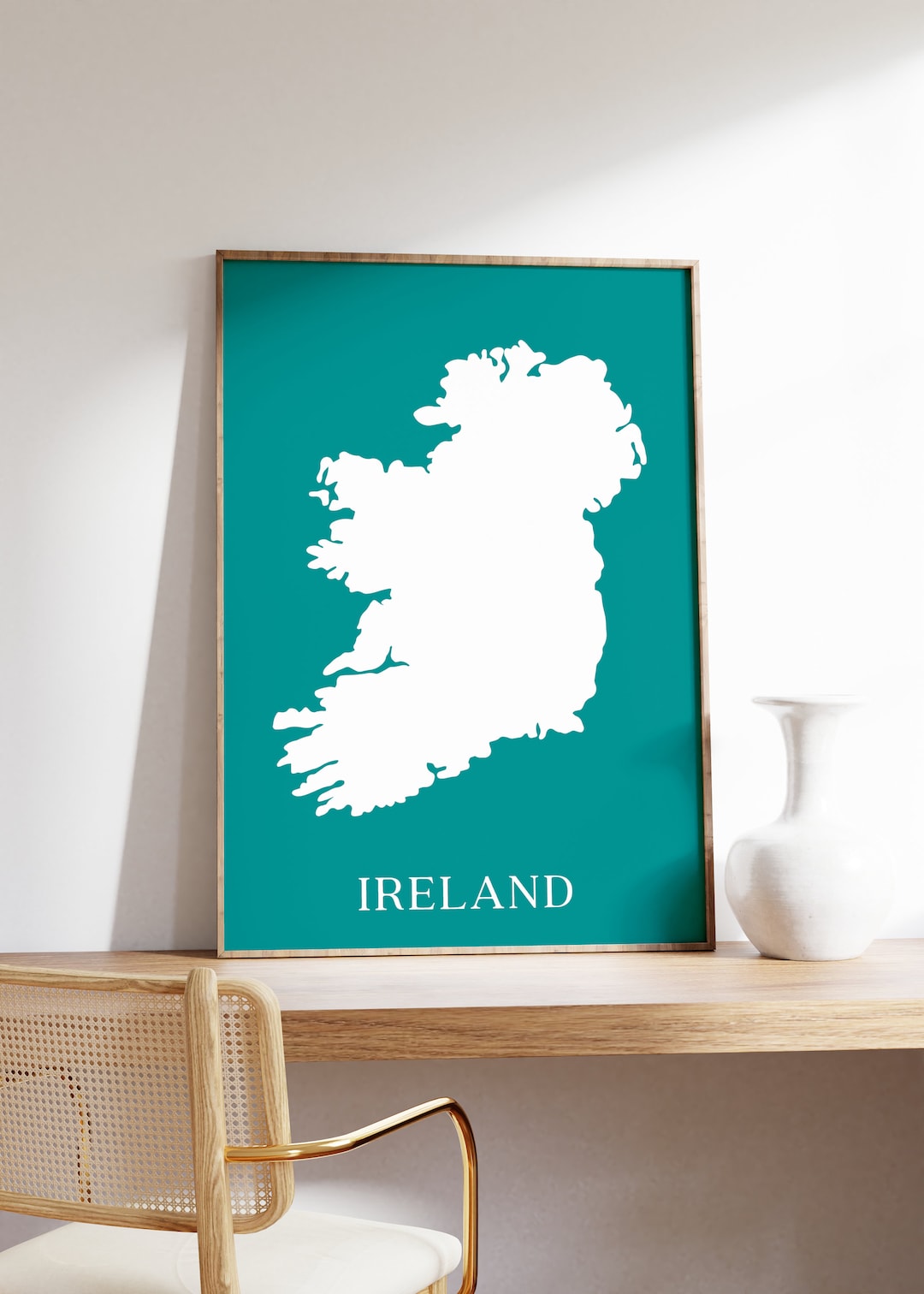 Ireland Map Print, Irish Abroad Wall Art Gift, Leaving Ireland Present ...