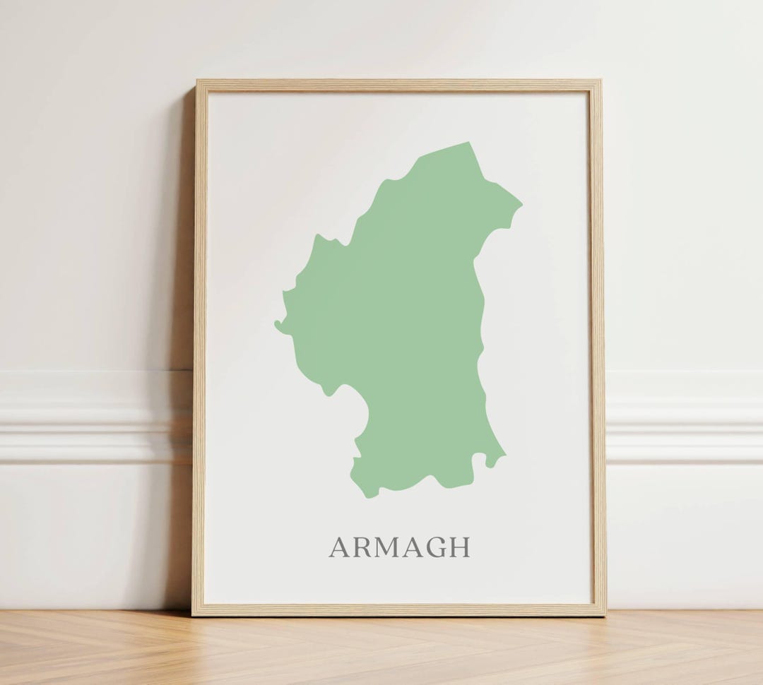 County Armagh Map, Armagh Art Print, Map of Armagh Poster, Irish Wall ...