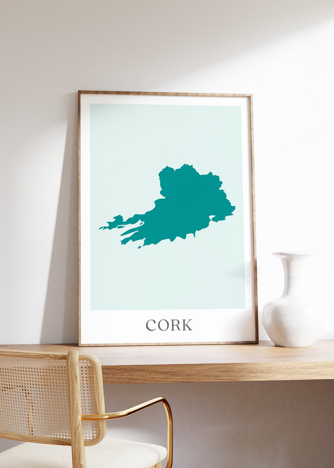 Cork Map Print, County Cork Ireland Map, Irish County Poster, Irish ...