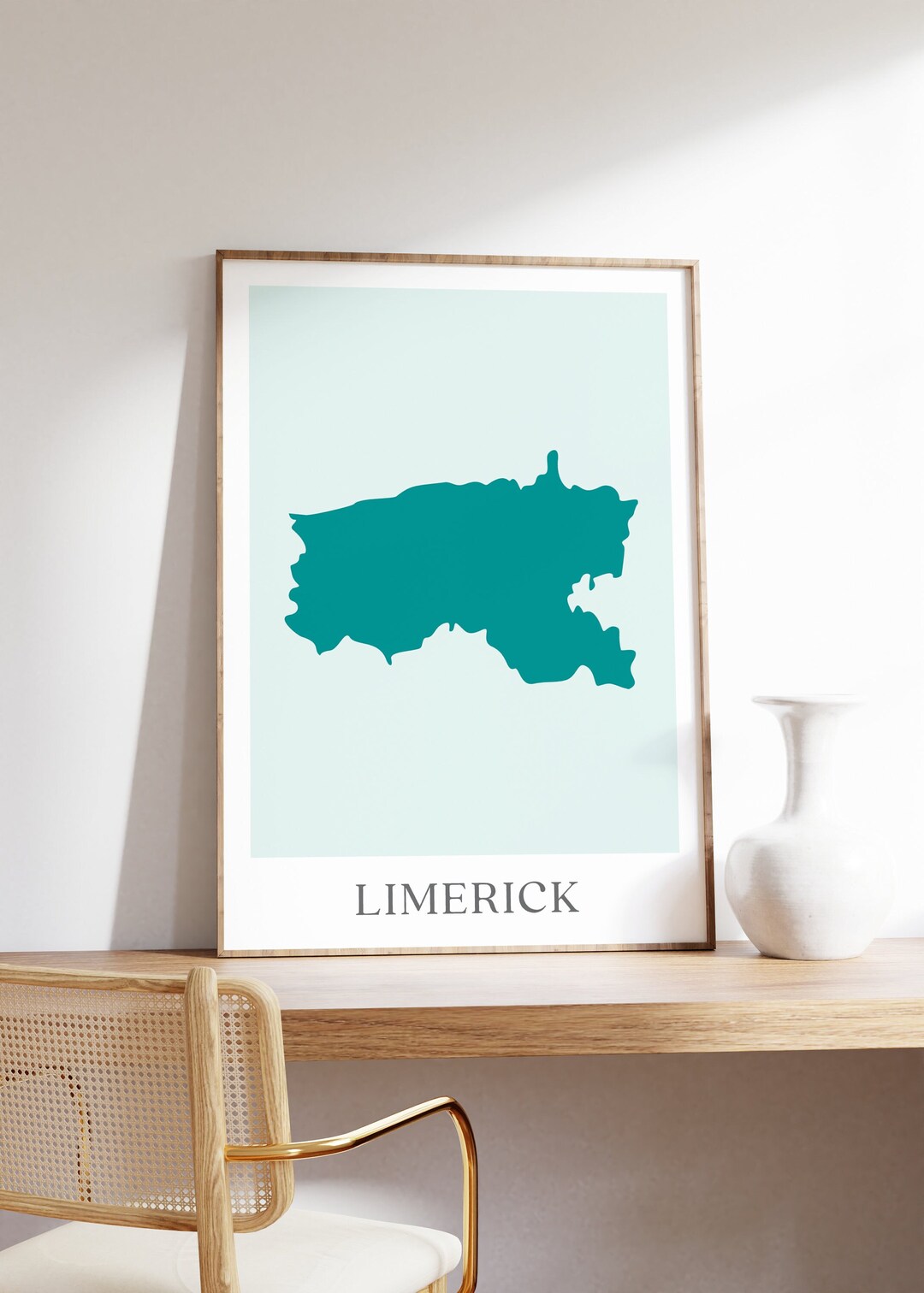 County Limerick Map Limerick Art Print Map of Limerick - Etsy