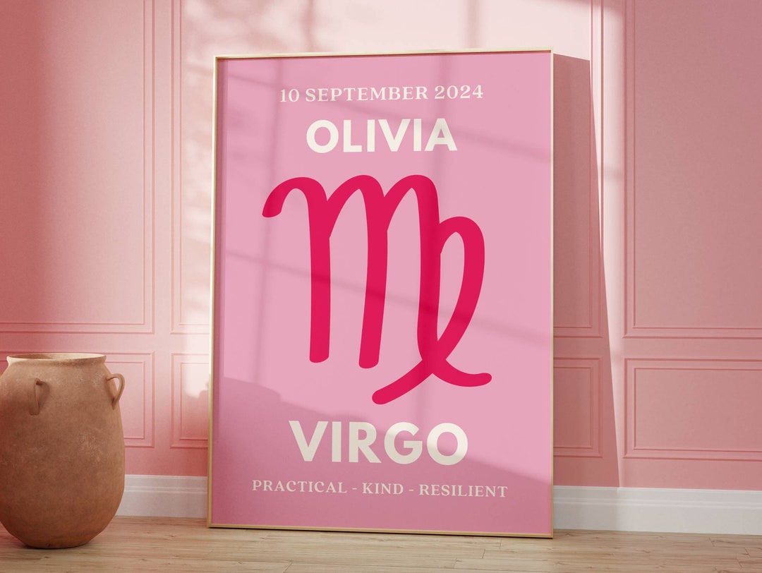 Personalized Virgo Star Sign Print: Birthday Gift, Dorm Decor (digital ...