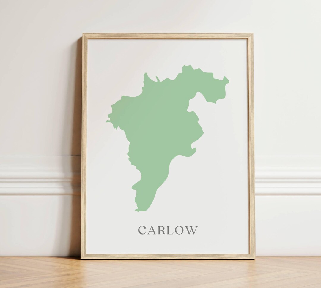 County Carlow Map, Carlow Art Print, Map of Carlow Poster, Irish Wall ...