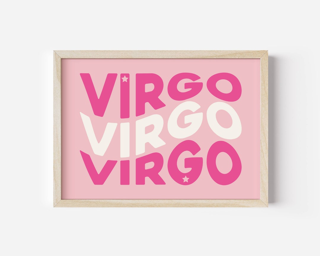 Pink Virgo Print Virgo Star Sign Poster Virgo Wall Art - Etsy