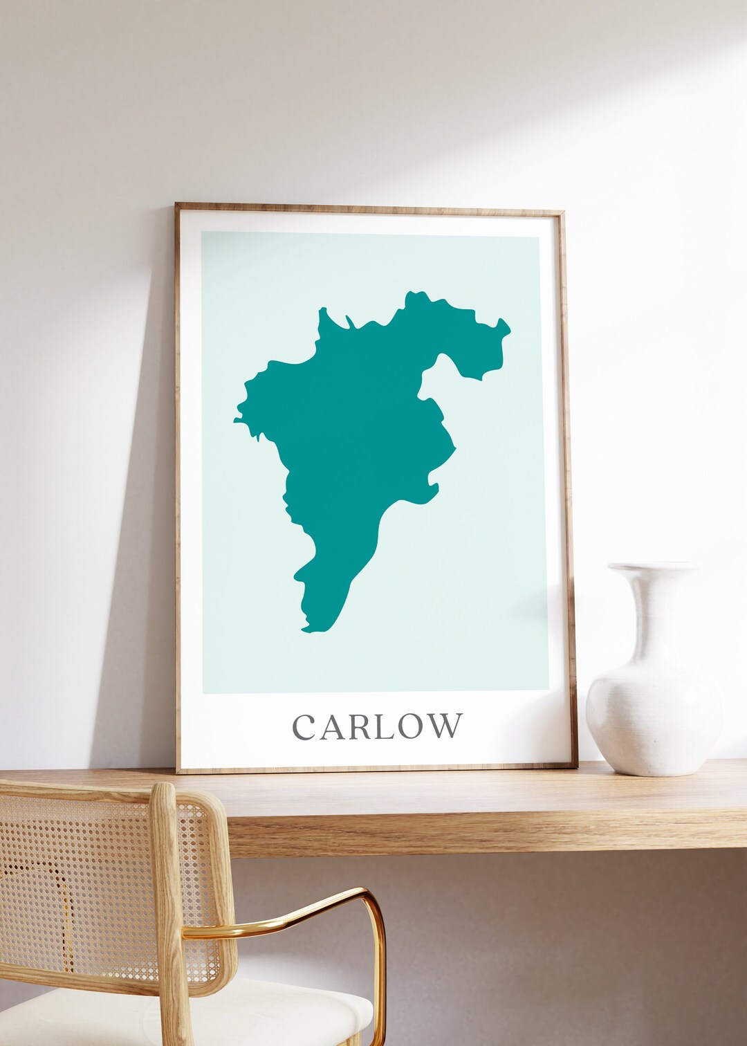 County Carlow Map, Carlow Art Print, Map of Carlow Poster, Irish Wall ...