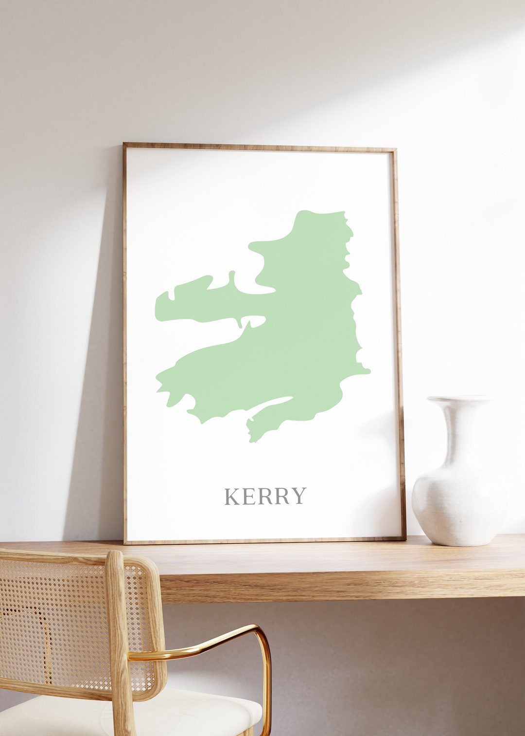 County Kerry Map, Kerry Art Print, Map of Kerry Poster, Irish Wall Art ...