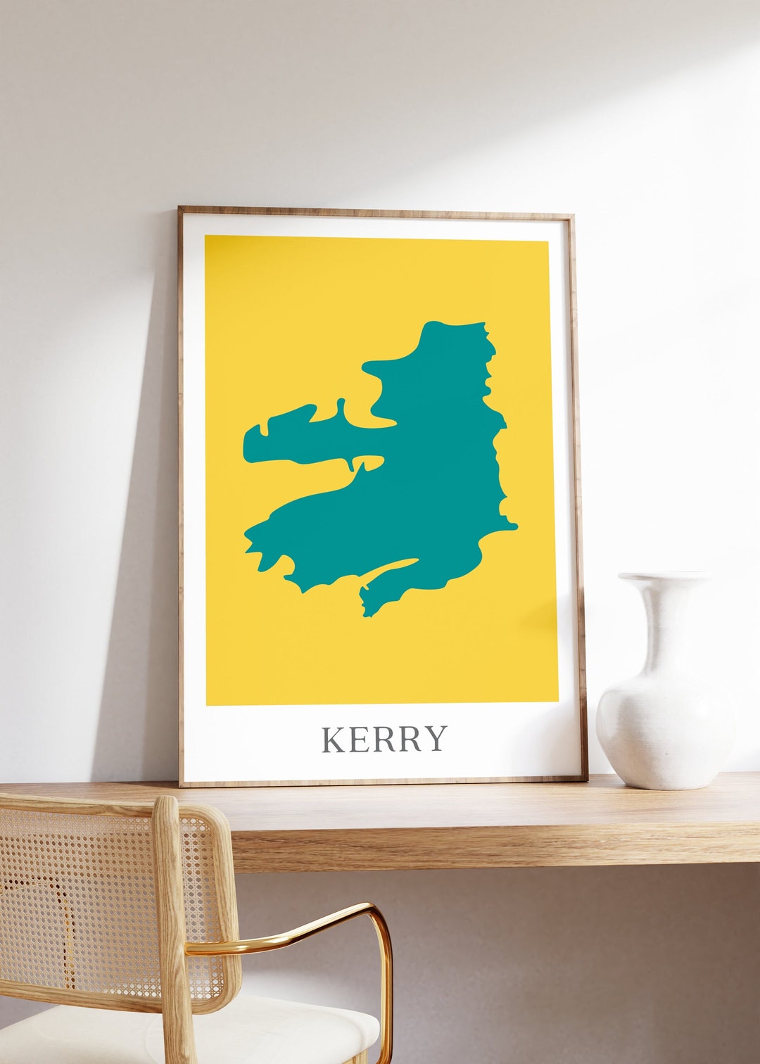 Kerry Map Print, County Kerry Ireland Map, Irish County Poster, Irish ...
