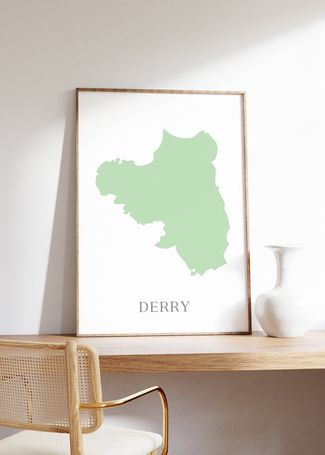 County Derry Map Derry Art Print Map of Derry Poster Irish - Etsy