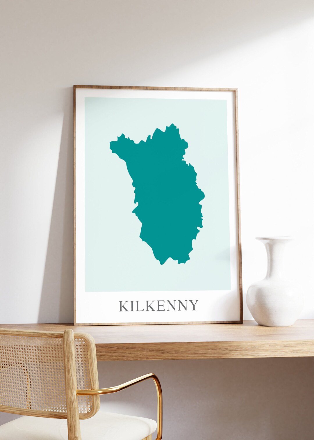 County Kilkenny Map, Kilkenny Art Print, Map of Kilkenny Poster, Irish ...