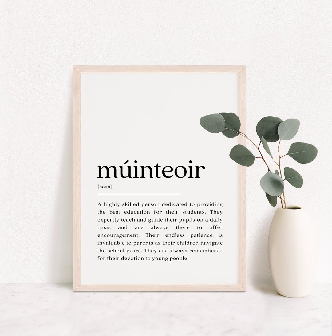 Múinteoir Definition Print Irish Teacher Gift Gaeilge Quote - Etsy