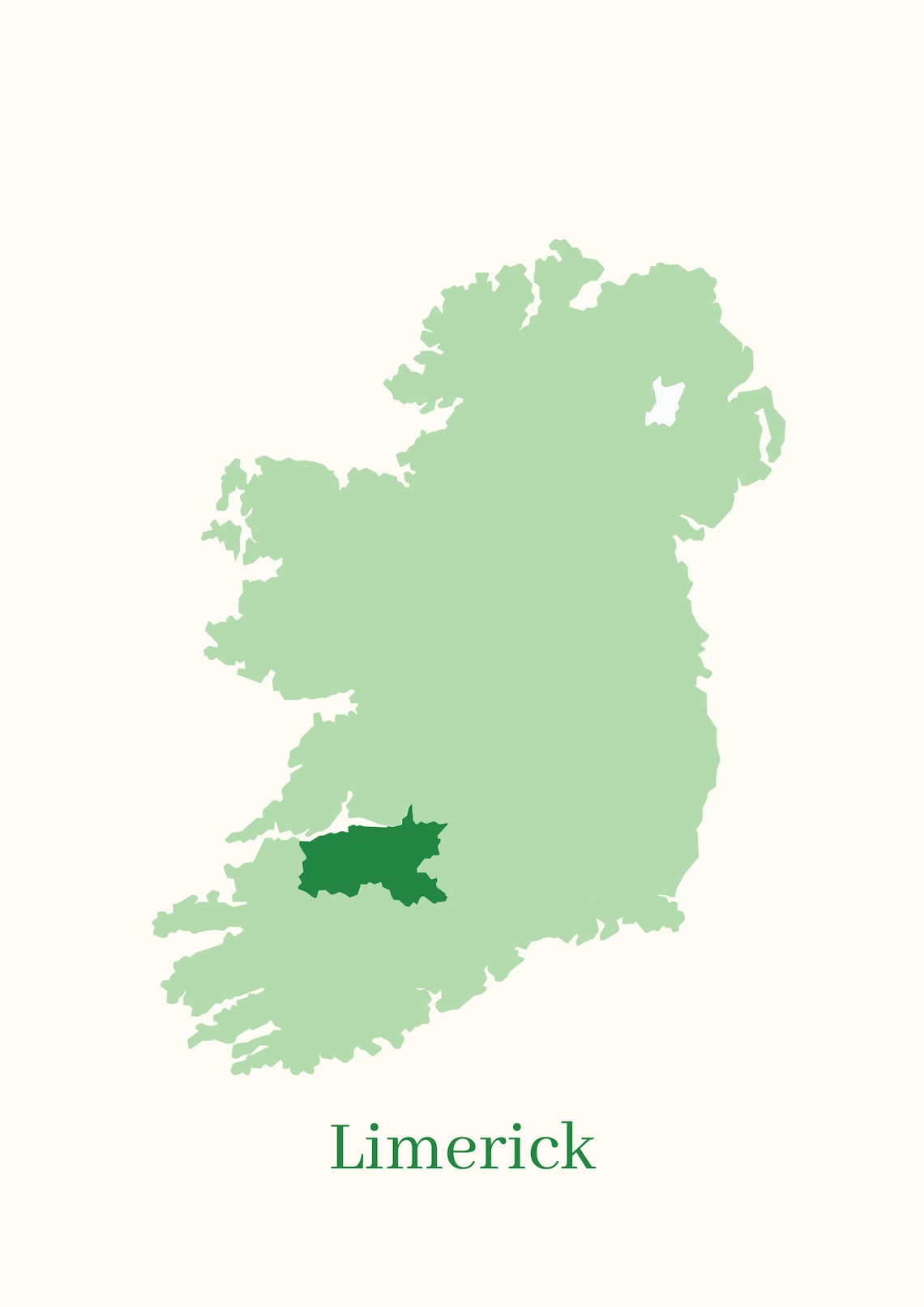 Limerick Map Print Map of Limerick Print Limerick Art Print | Etsy