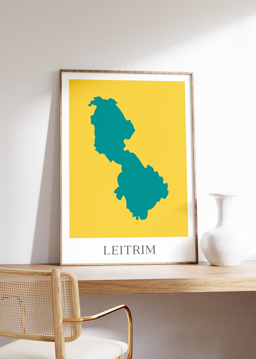 Leitrim Map Print, County Leitrim Ireland Map, Irish County Poster ...