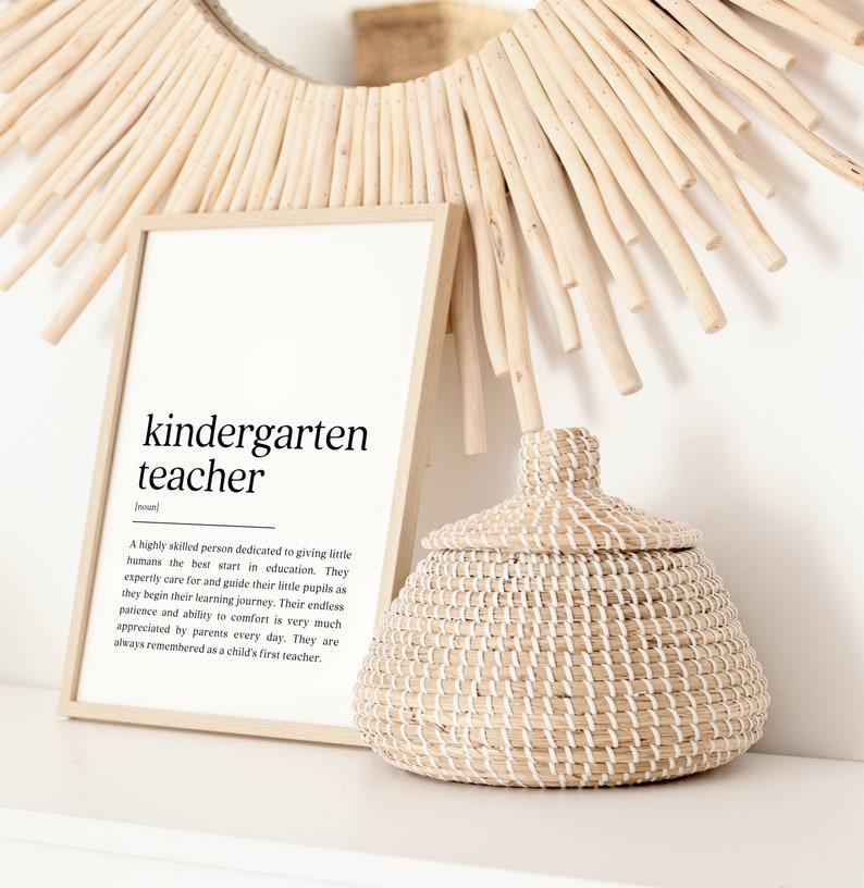 Kindergarten Teacher Definition Print, Teacher Gift, Teacher Thank You ...