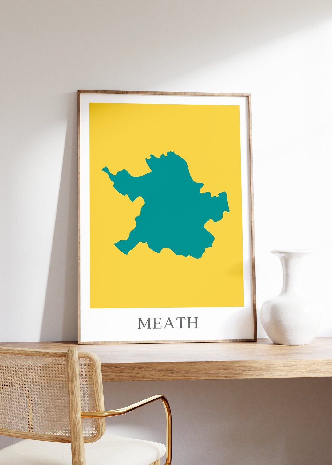 Meath Map Print, County Meath Ireland Map, Irish County Poster, Irish ...