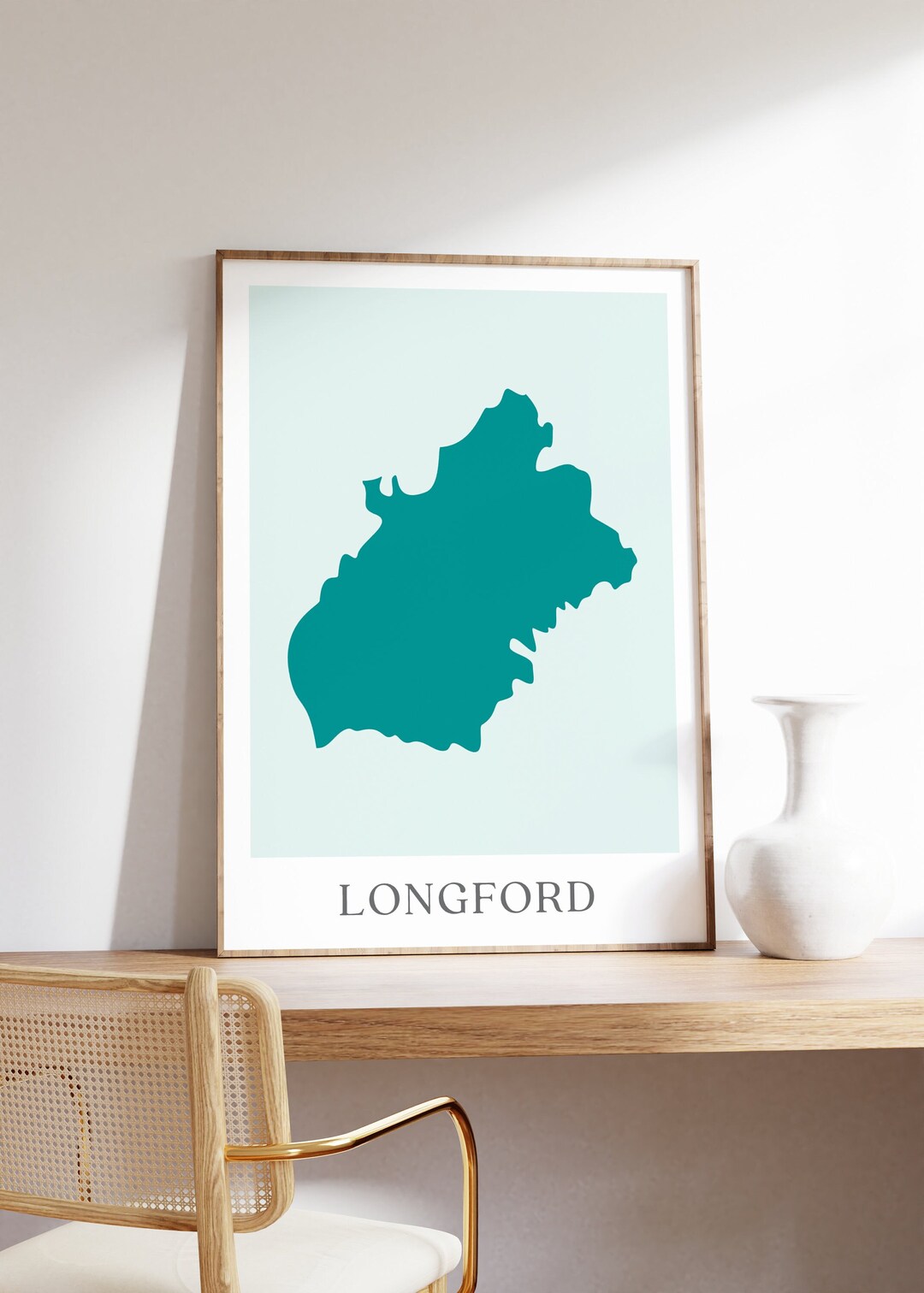 County Longford Map, Longford Art Print, Map of Longford Poster, Irish ...