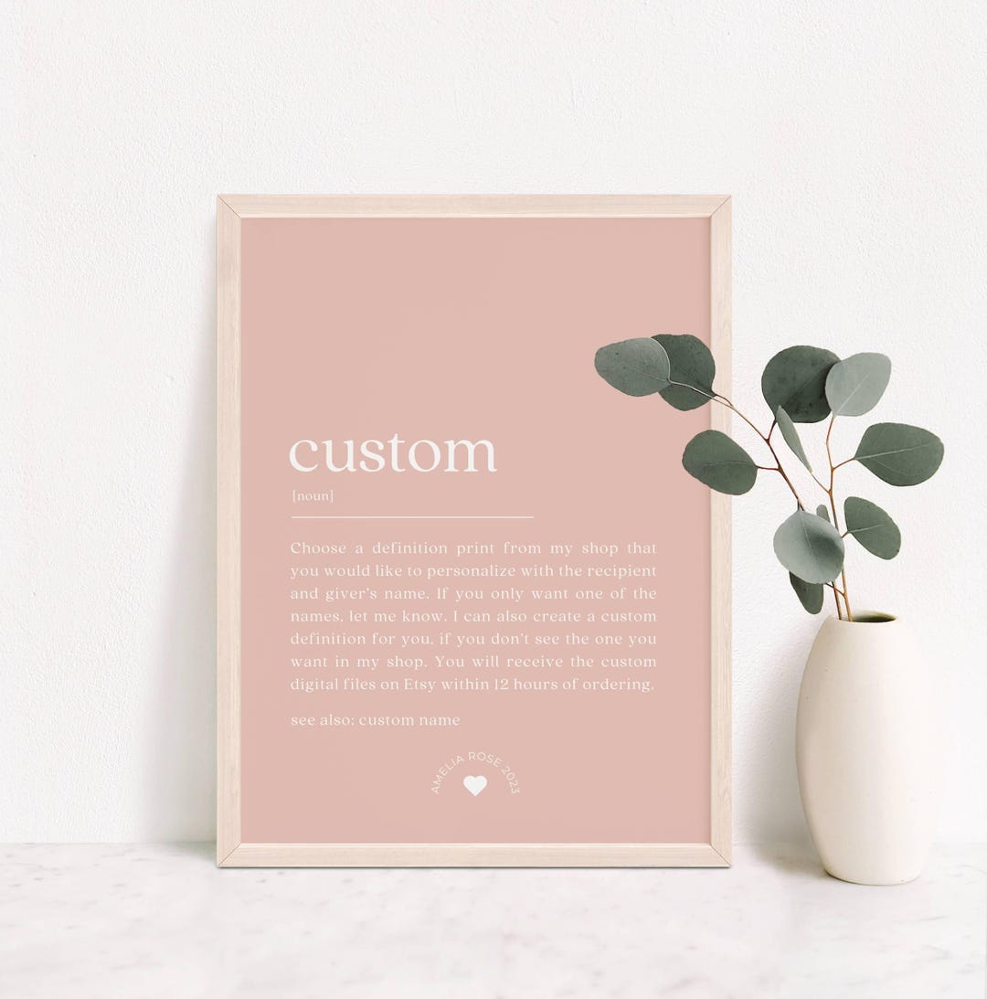 Personalized Definition Print, Noun Quote, Thank You Gift, Profession ...