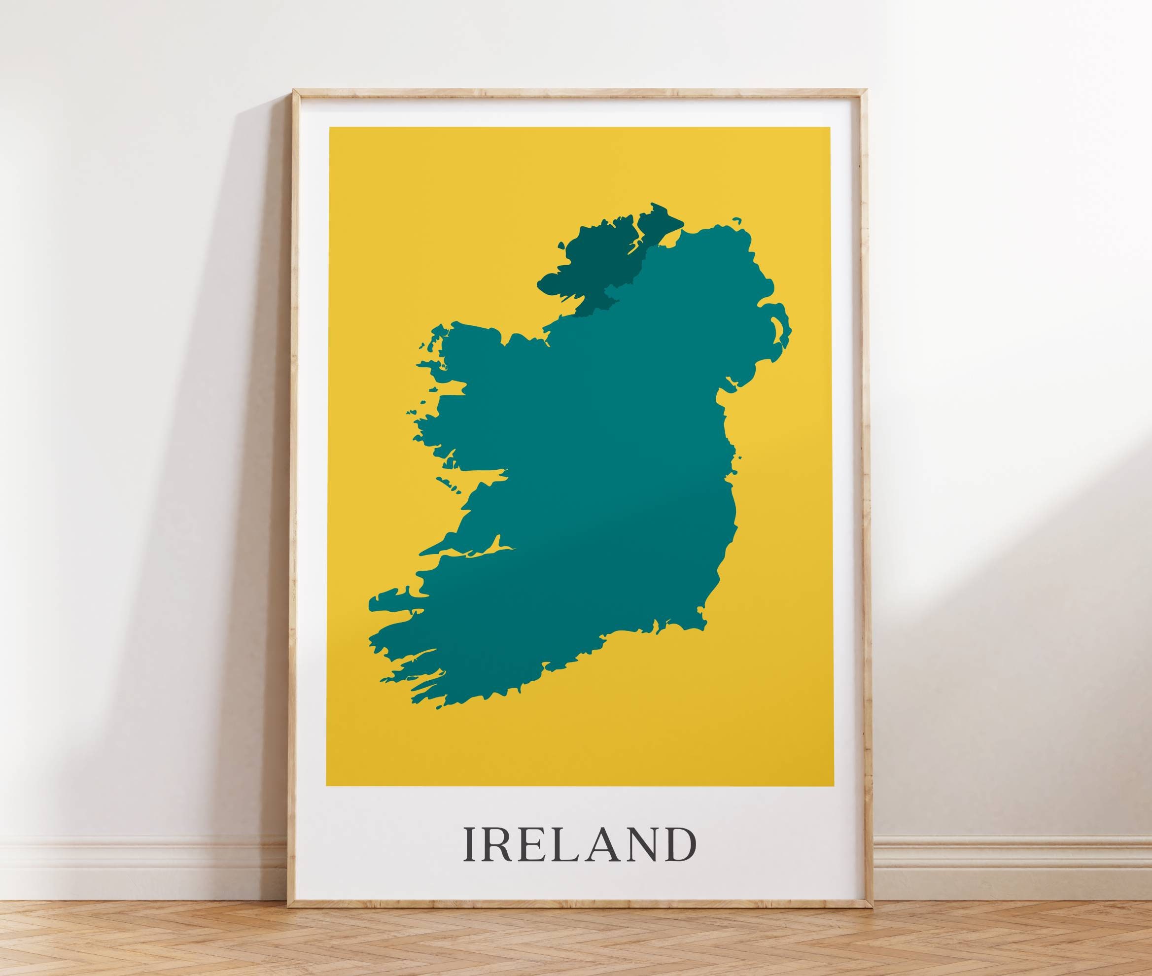 Ireland County Map Prints Set of 2 Personalized Irish Map - Etsy