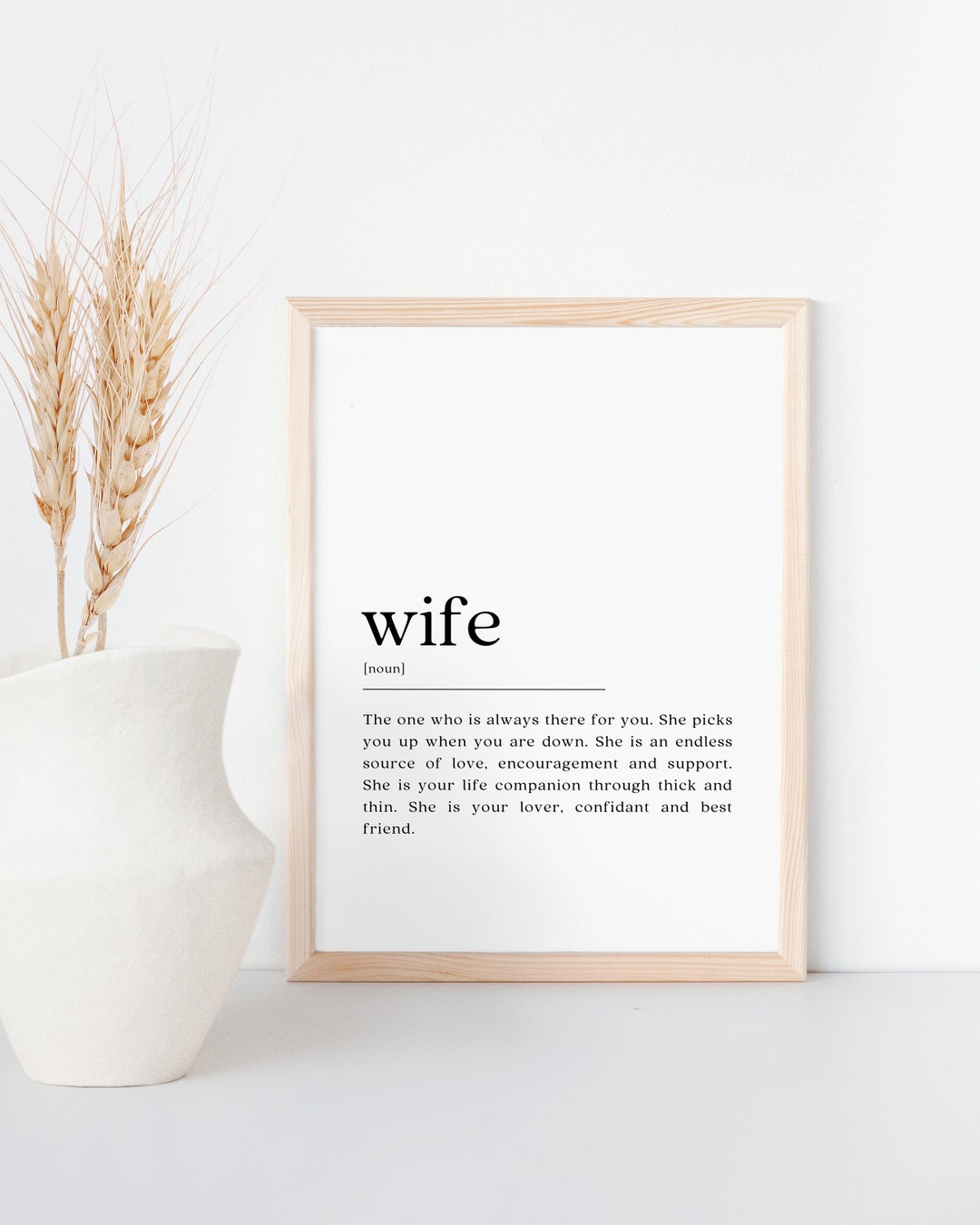 Wife Definition Print, Gift for Wife, Anniversary Gift, Gifts for Her ...