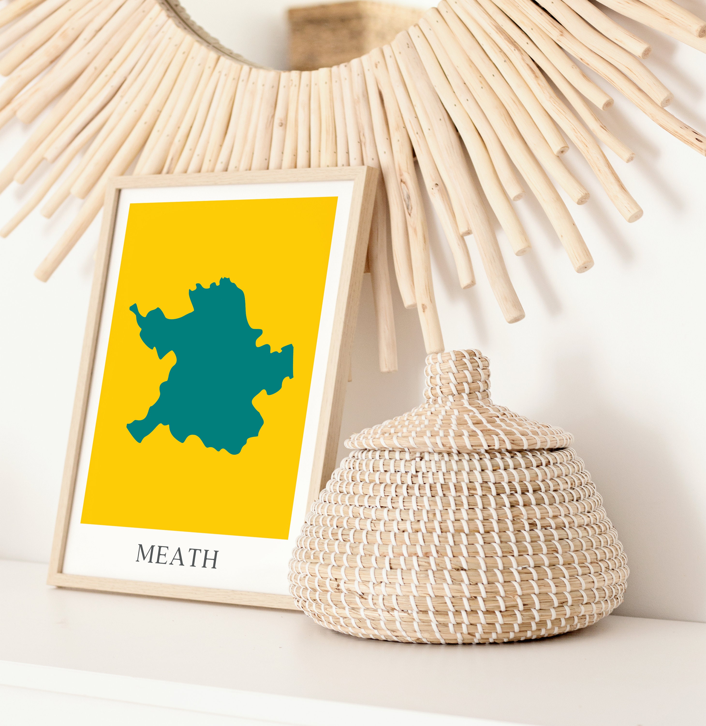 Meath Map Print, County Meath Ireland Map, Irish County Poster, Irish ...