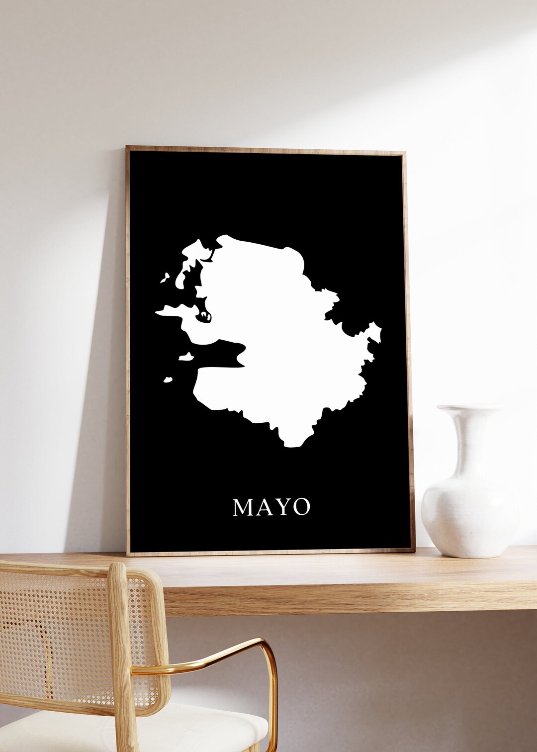 Mayo Map Print, County Mayo Ireland Map, Irish County Poster, Irish ...