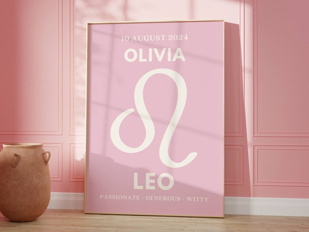 Personalized Leo Zodiac Print: Custom Star Sign Wall Art (digital File ...