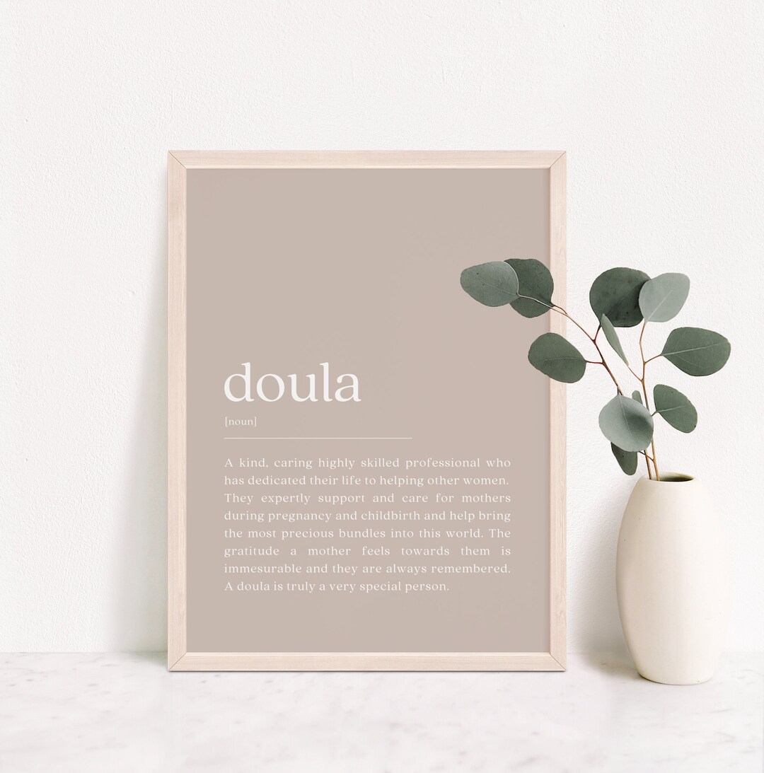 Doula Definition Printable Wall Art, Birth Thank You Gift, Birth ...