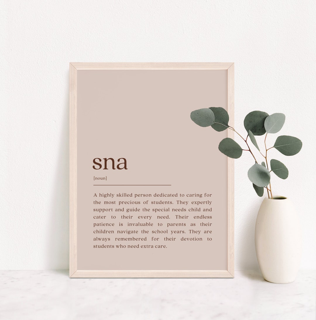 SNA Definition Print, Special Needs Assistant Gift, SNA Appreciation ...