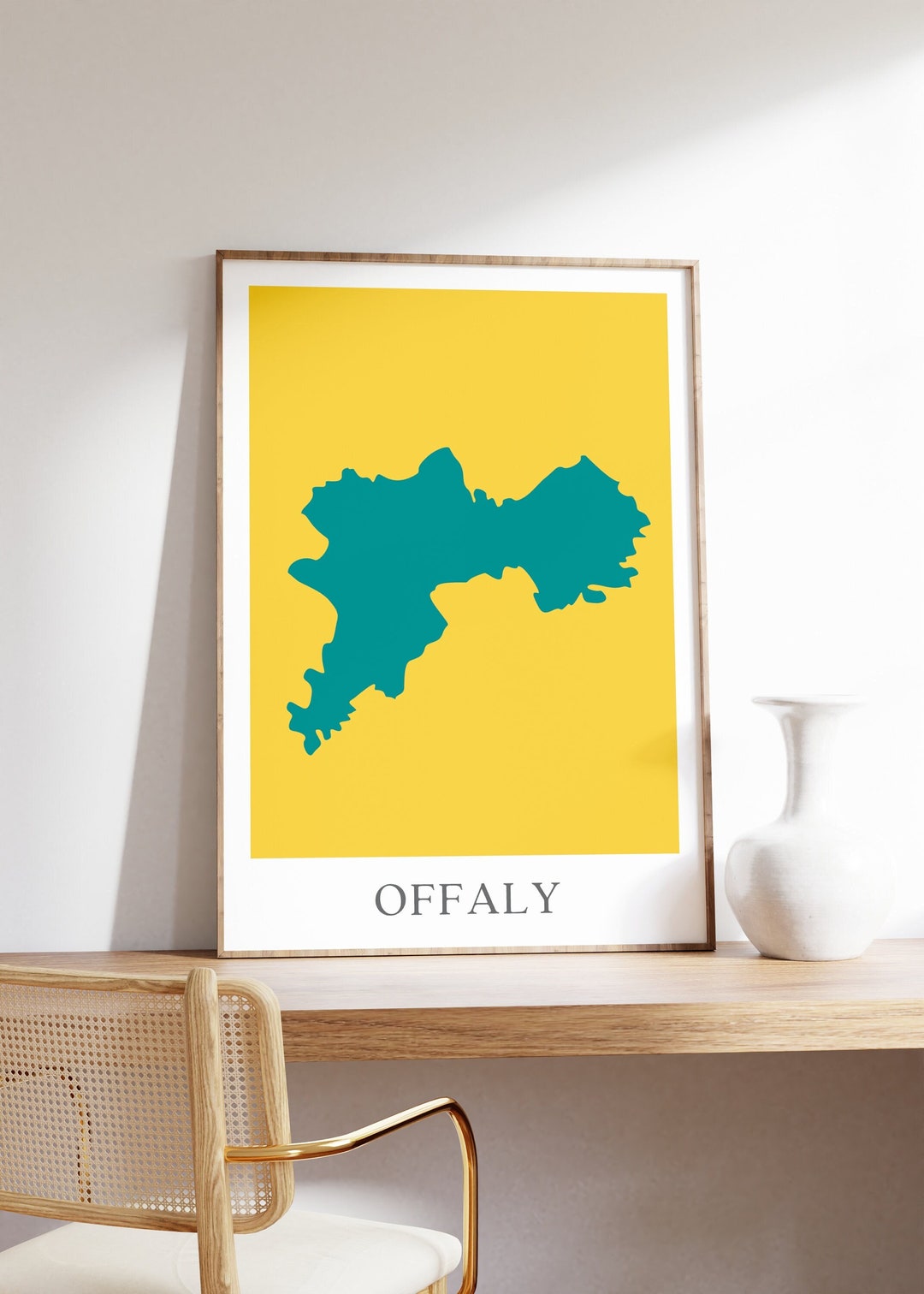 County Offaly Map, Offaly Art Print, Map of Offaly Poster, Irish Wall ...