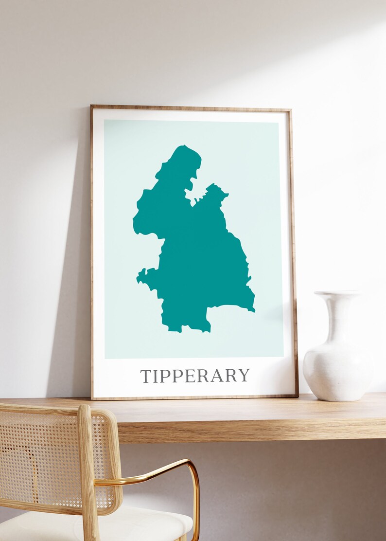 County Tipperary Map, Tipperary Art Print, Map of Tipperary Poster ...