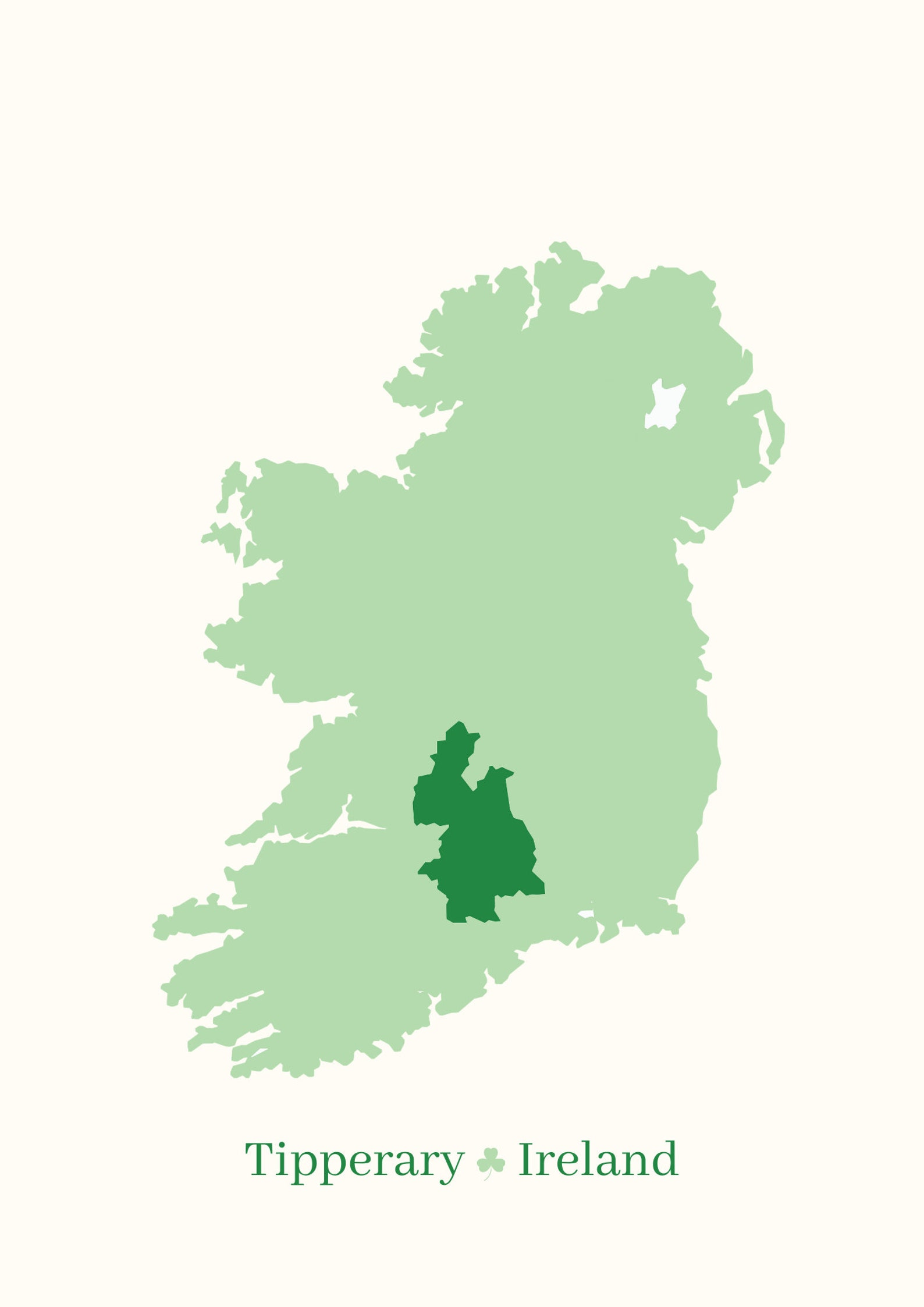 Tipperary Map Print Map of Tipperary Tipperary Art Print | Etsy