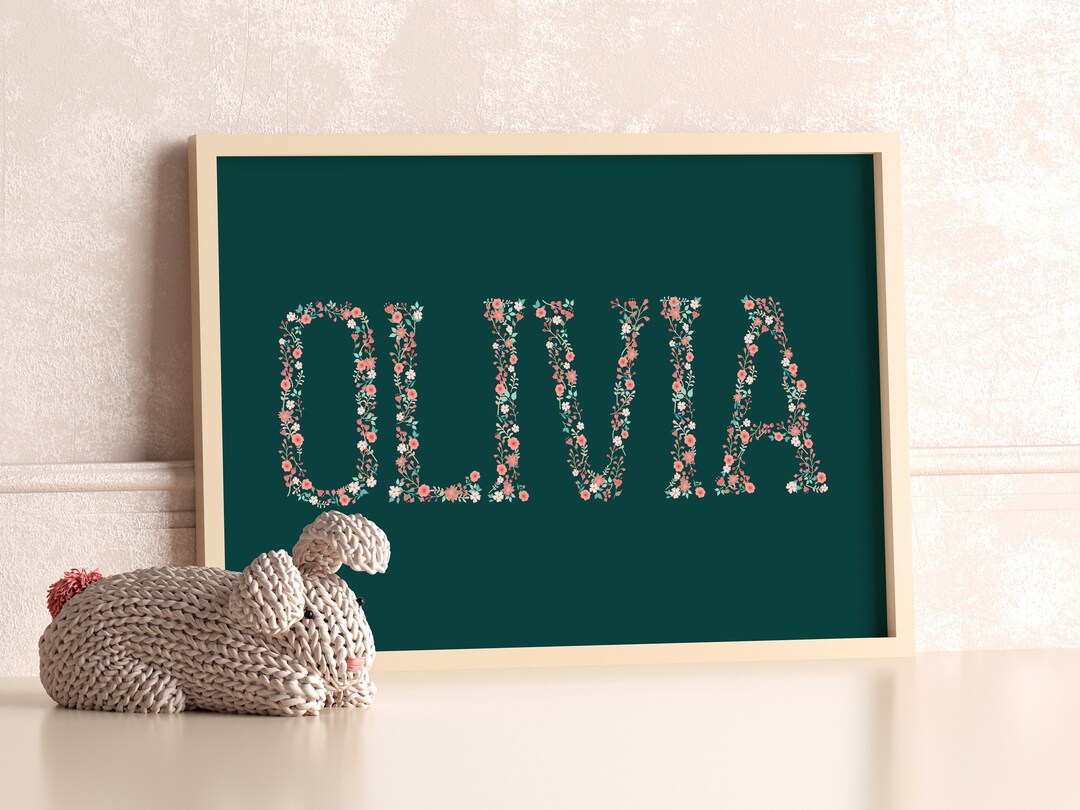 Girls Name Print, Girls Room Wall Decor, Personalized Name Print ...