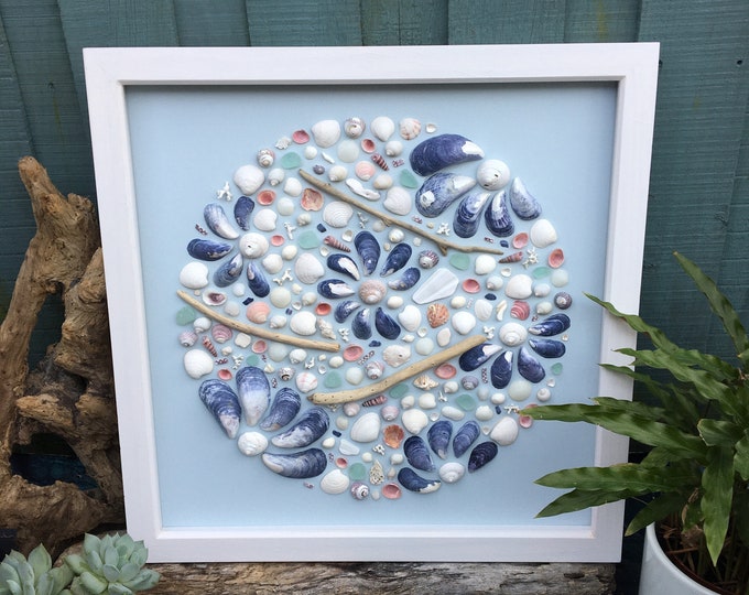 Rockpool in Blue and White With a Splash of Pink, Coastal Art, Coastal ...