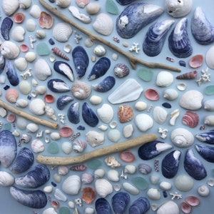 Rockpool in Blue and White With a Splash of Pink, Coastal Art, Coastal ...