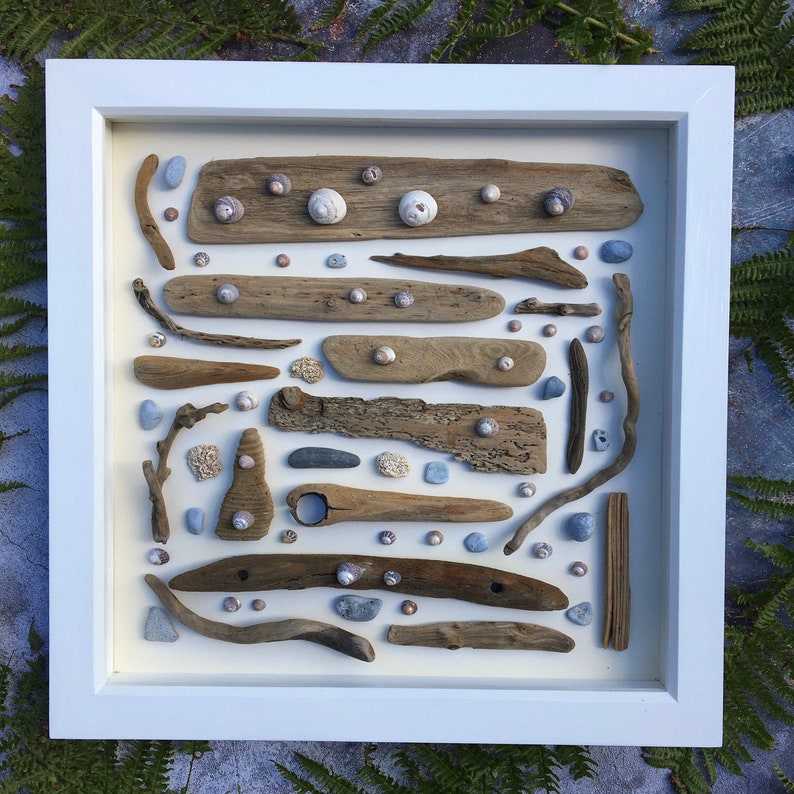 Driftwood and Shell Art 46cm X 46cm Framed Coastal Art - Etsy
