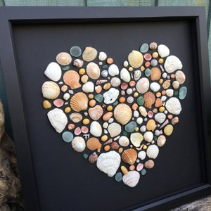 Heart, 43cm X 43cm, Shell Heart, Cornish Shells, Shell Art, Coastal ...