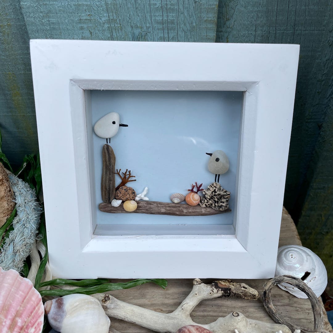 Cornish Coastal Scene, Coastal Art, Shell Art, Beach Decor, Coastal ...