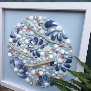 Rockpool in Blue and White With a Splash of Pink, Coastal Art, Coastal ...