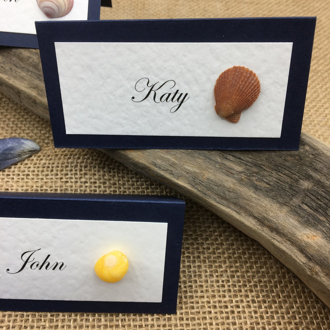 Shell Wedding Name Cards Place Cards Shell Place Setting - Etsy