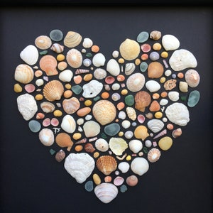Heart, 43cm X 43cm, Shell Heart, Cornish Shells, Shell Art, Coastal ...
