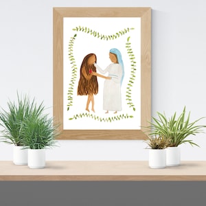 Mary Comforts Eve Painting - Etsy