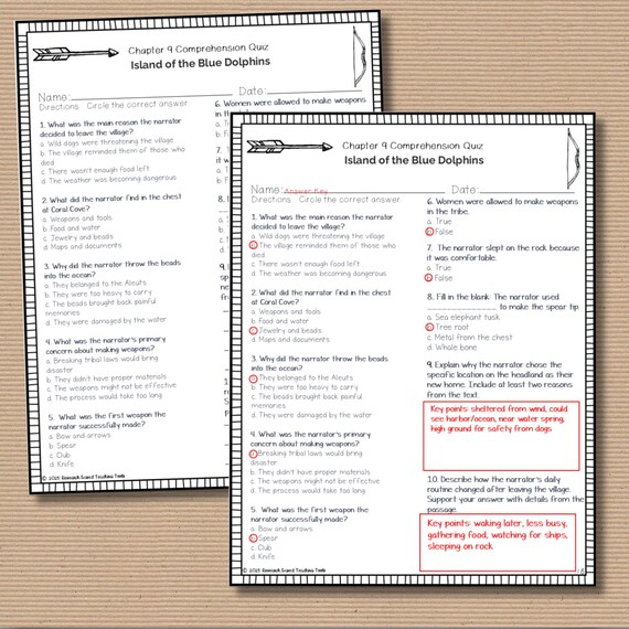Island Of The Blue Dolphins Answer Key