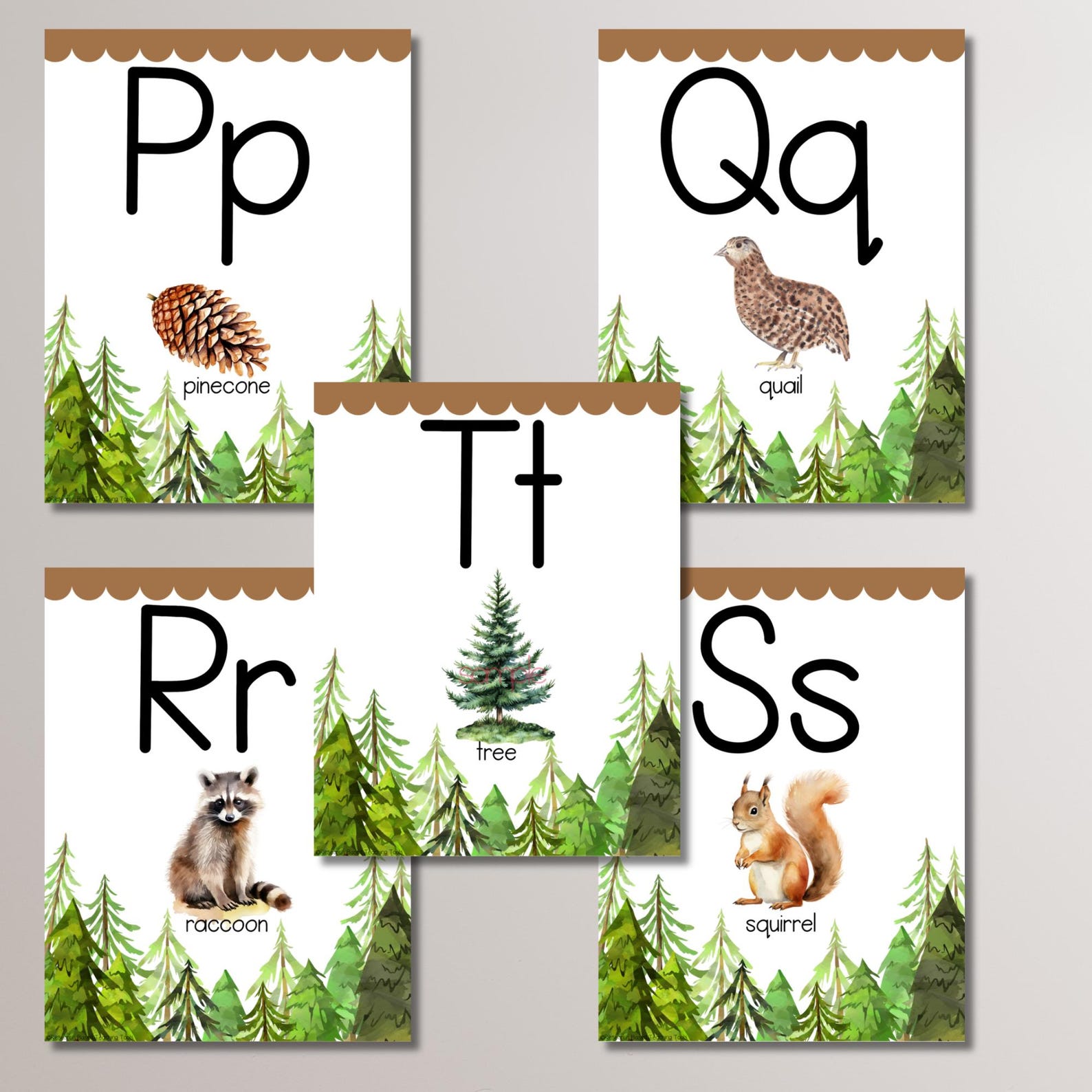 Woodland Nature Alphabet, Number Frame & Hand Signal Posters: Earthy ...