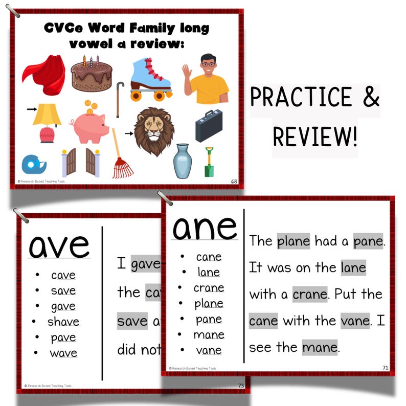 Long Vowel A Word Families Cvce Phonics Drills Science of Reading - Etsy