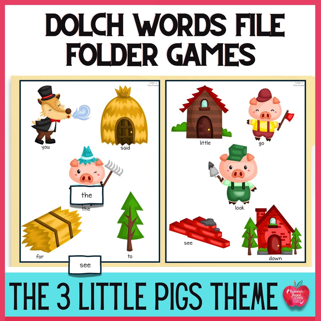 Three Little Pigs Sight Word Games: Pre-k to 3rd Grade (literacy ...