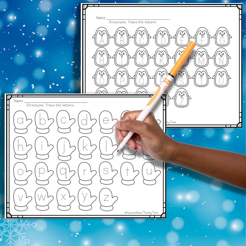 Winter Pre-writing & Alphabet Activities | Fine Motor Skills for Prek ...