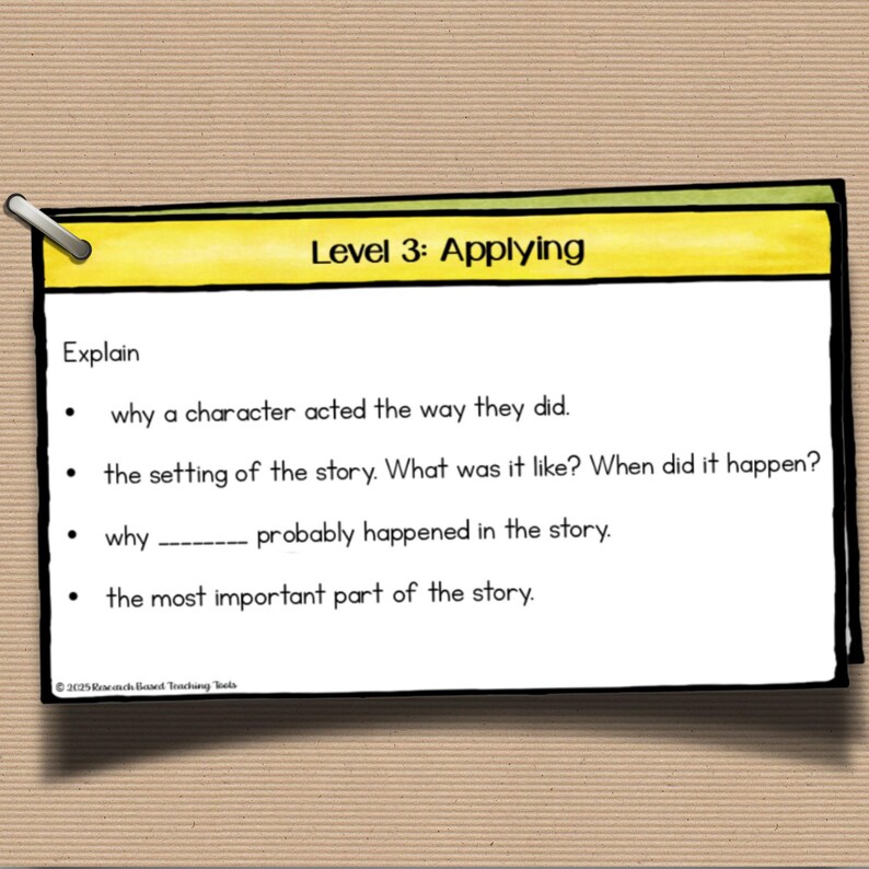 Bloom's Taxonomy Reading Comprehension Cards: Critical Thinking ...