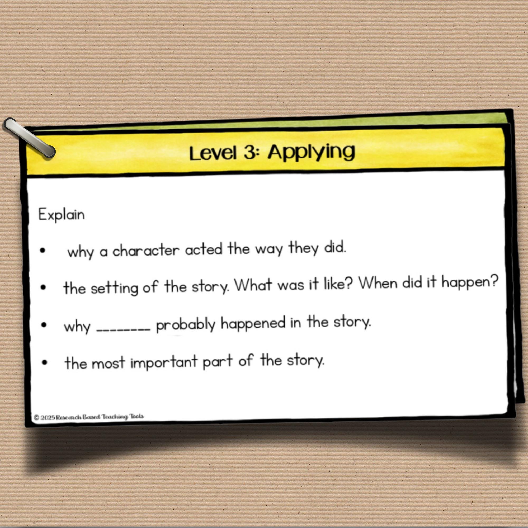 Bloom's Taxonomy Reading Comprehension Cards: Critical Thinking ...