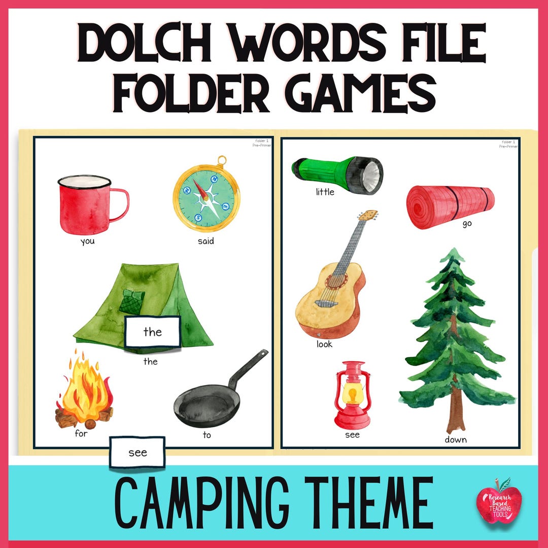 Outdoor-inspired Dolch Sight Word Games: Prek-3rd Grade File Folder ...