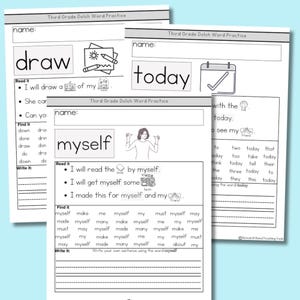 Prek-3rd Grade Dolch Sight Word Worksheets: Printable Bundle for ...